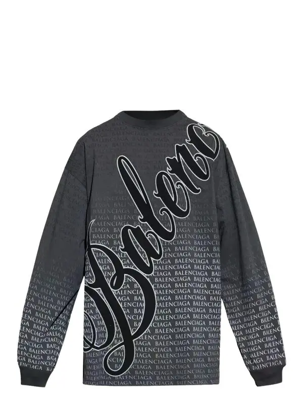 Balenciaga Printed Long-sleeved T-shirt - Grey