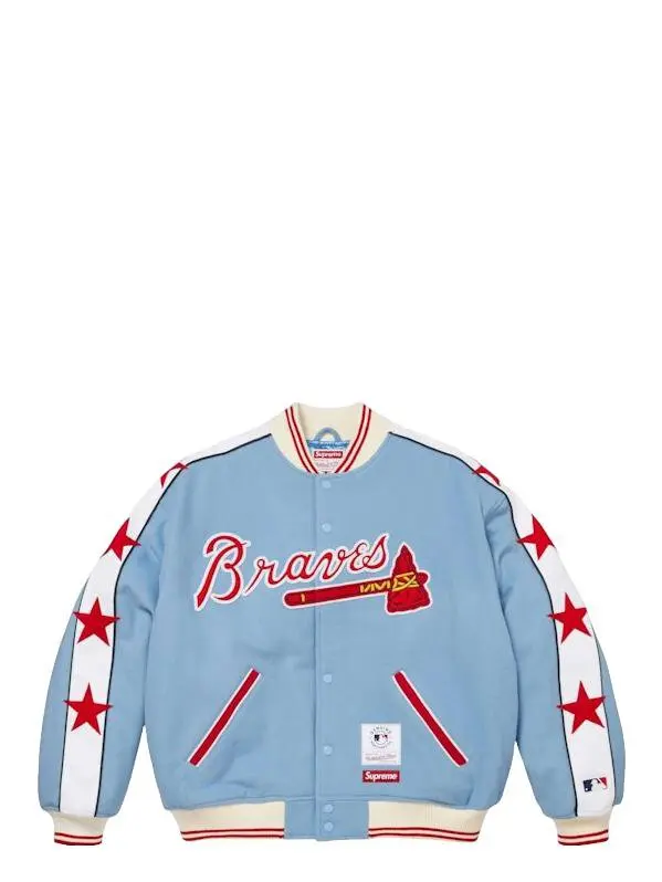 Supreme Mitchell & Ness Varsity Jacket - Blue
