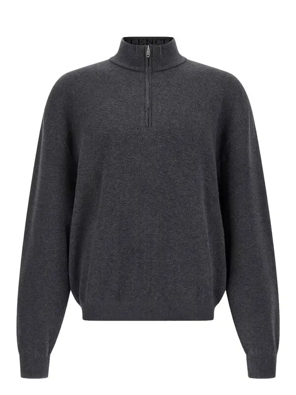 Balenciaga Organic Cotton Half-zip Sweater - Black