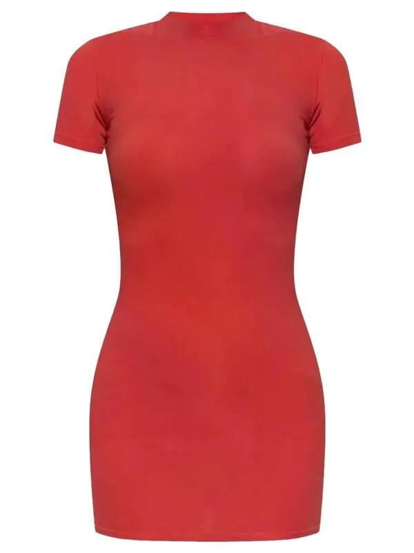 Balenciaga Short-sleeve Crewneck Mini Dress - Red