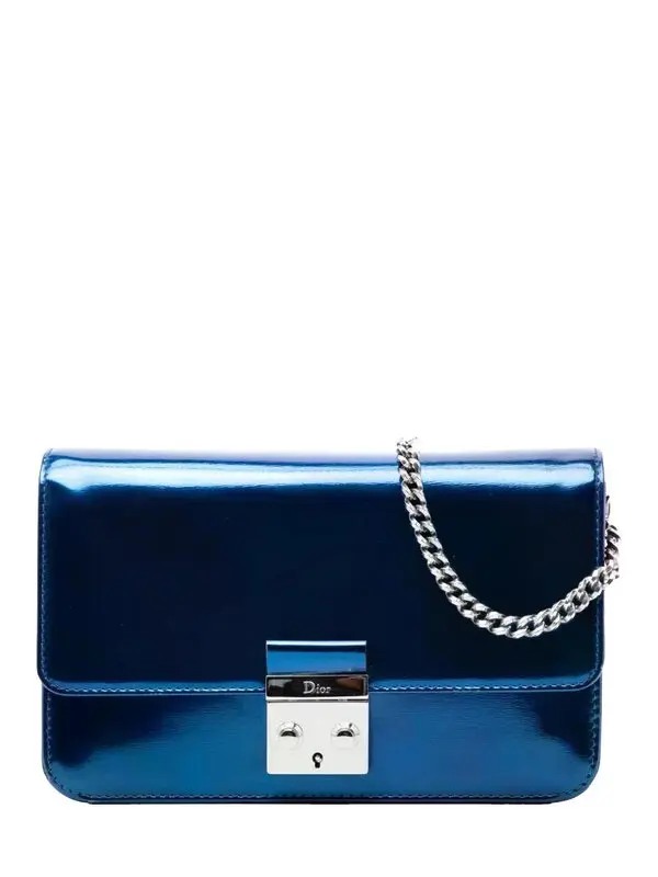 Dior Patent Leather Promenade Crossbody Bag - Blue