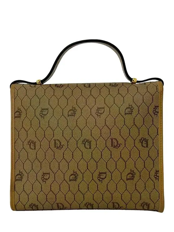 Dior Honeycomb Coated Canvas Satchel - Neutrals