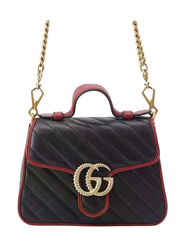 Gucci Mini Gg Marmont Matelassé Torchon Top Handle Bag - Black