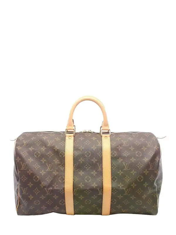 LOUIS VUITTON Monogram Keepall 45 Travel Bag - Brown