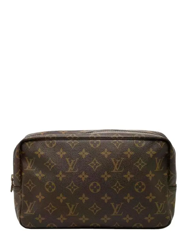 LOUIS VUITTON Monogram Trousse Toilette 28 Clutch Bag - Brown