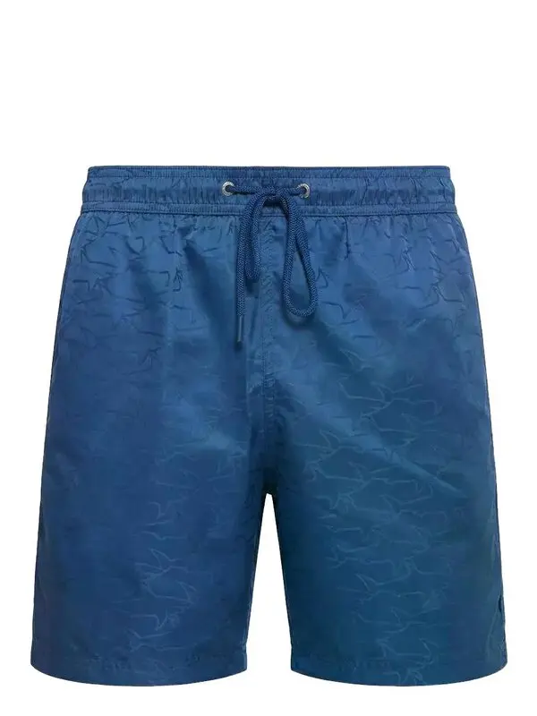 Paul & Shark Logo-jacquard Swim Shorts - Blue