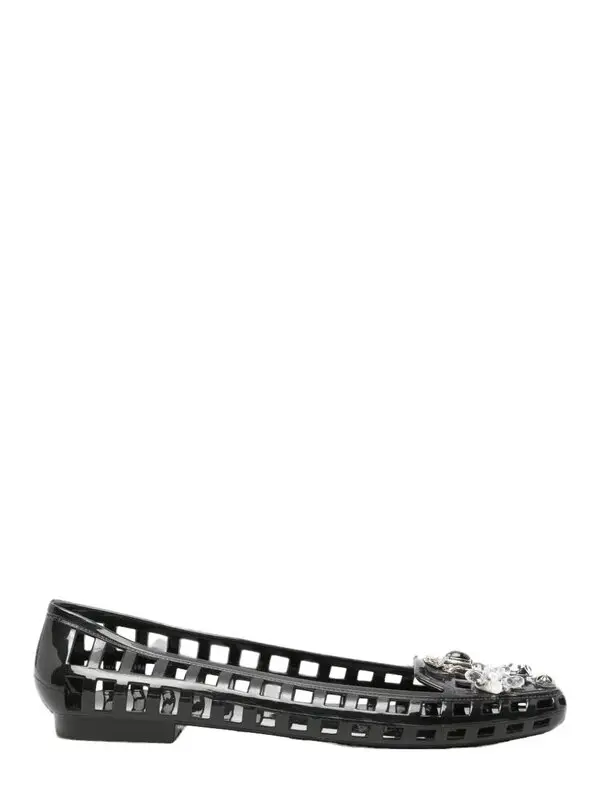 HEAVENLY JELLY Crystal-embellished Flat Pumps - Black