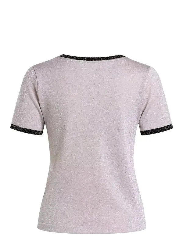 ROBERTO COLLINA Glitter-trim Short-sleeve T-shirt - Grey