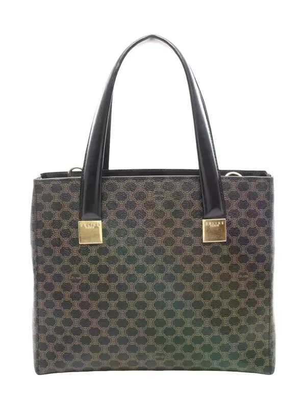 Celine Macadam Coated Canvas Handbag - Black