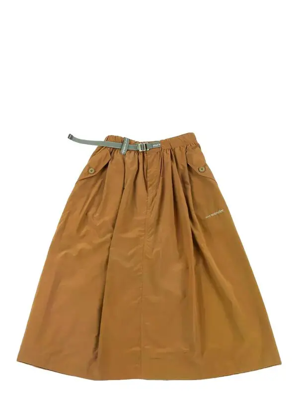 AND WANDER Oversized Cargo Midi Skirt - Brown