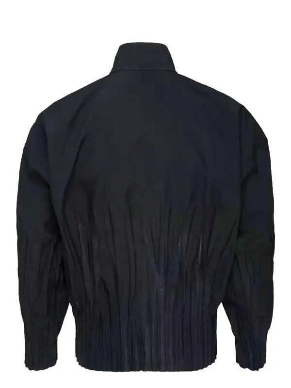 Issey Miyake S Pleated High-neck Jacket - Black