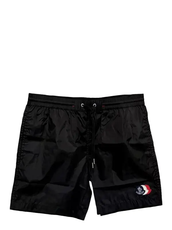 Moncler Logo Patch Swim Shorts - Black