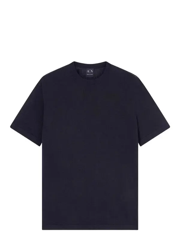 Armani Exchange Textured-knit T-shirt - Blue