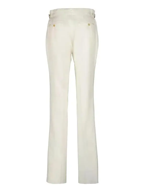 TOM FORD Pressed-crease Silk Trousers - Neutrals