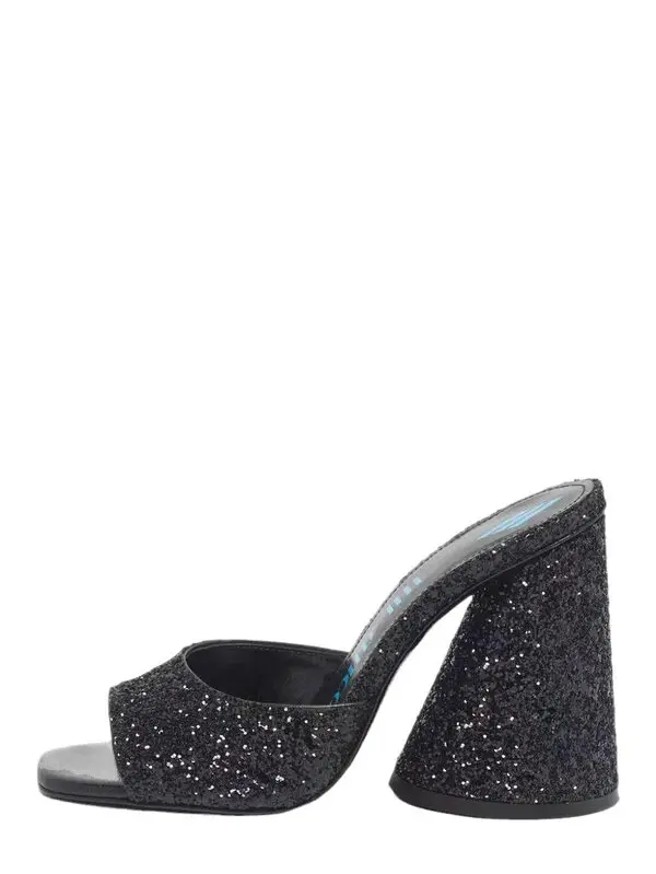 Attico Luz Glitter Sandals - Black