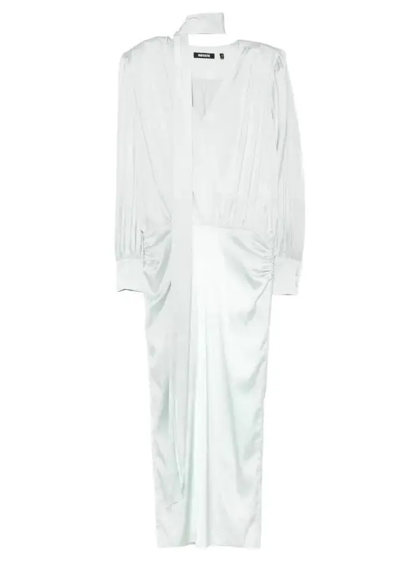 ROTATE BY BIRGER CHRISTENSEN Pleated Pussy-bow Midi Dress - Green