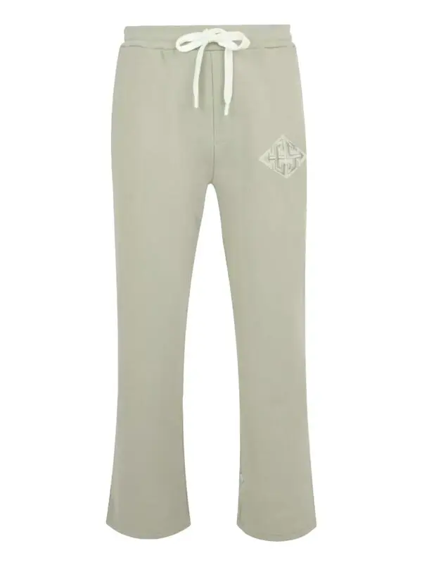 EXIT SOCIETY Fractured X Logo-print Drawstring Track Pants - Neutrals