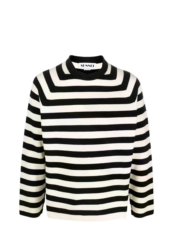 Sunnei Striped Cotton Sweatshirt - Blue