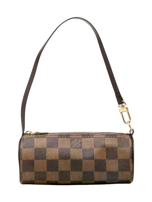 LOUIS VUITTON Damier Ebene Papillon Pochette Handbag - Brown
