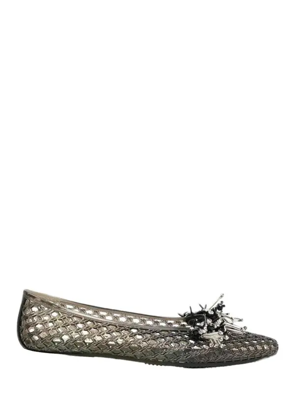 HEAVENLY JELLY Glitter-embellished Flat Pumps - Black