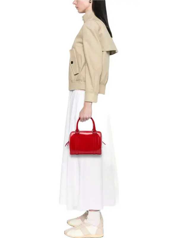 Dior Oblique Patent Boston Bag - Red