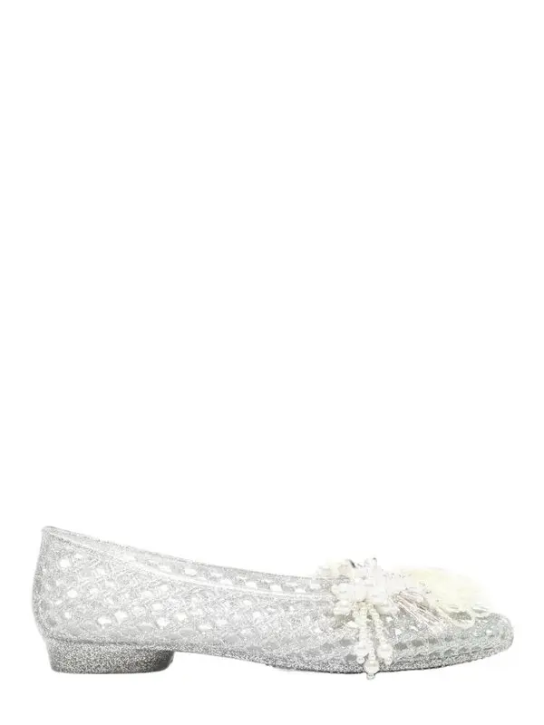 HEAVENLY JELLY Glitter Embellished Flat Pumps - Silver