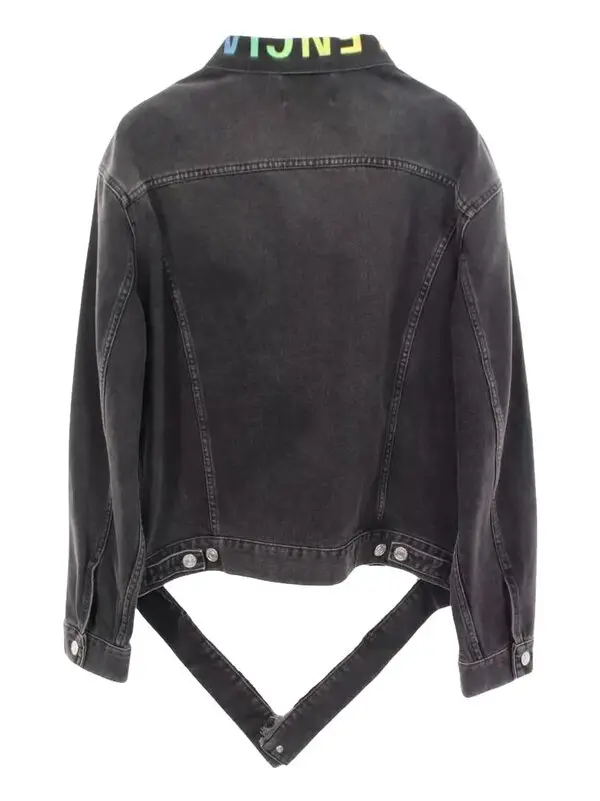 Balenciaga 2010s Rainbow Logo Denim Jacket - Grey