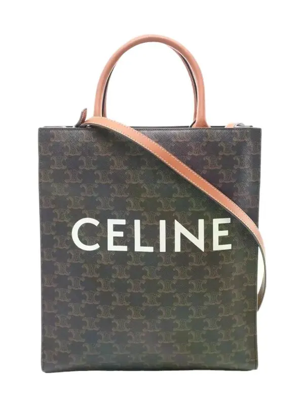 Celine Triomphe Canvas Logo-print Tote Bag - Brown