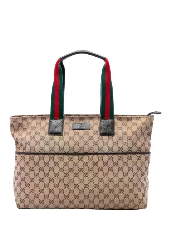 Gucci Gg Canvas Web Tote Bag - Neutrals