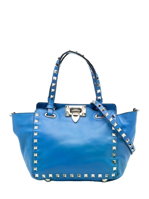 Valentino Garavani Rockstud Trapeze Satchel - Blue