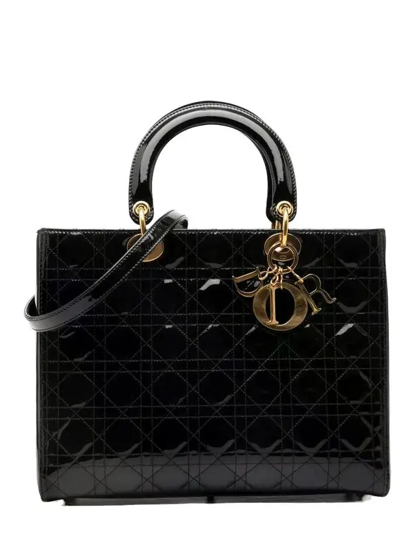 Dior Patent Cannage Lady Satchel - Black