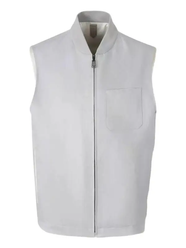 Canali Zip-up Gilet - Grey