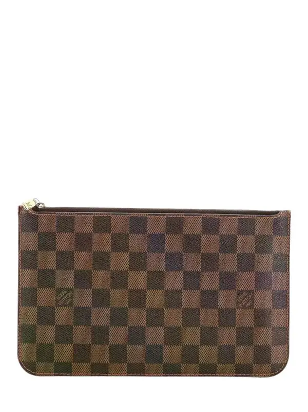 LOUIS VUITTON Neverfull Pochette Damier Large Pouch - Brown