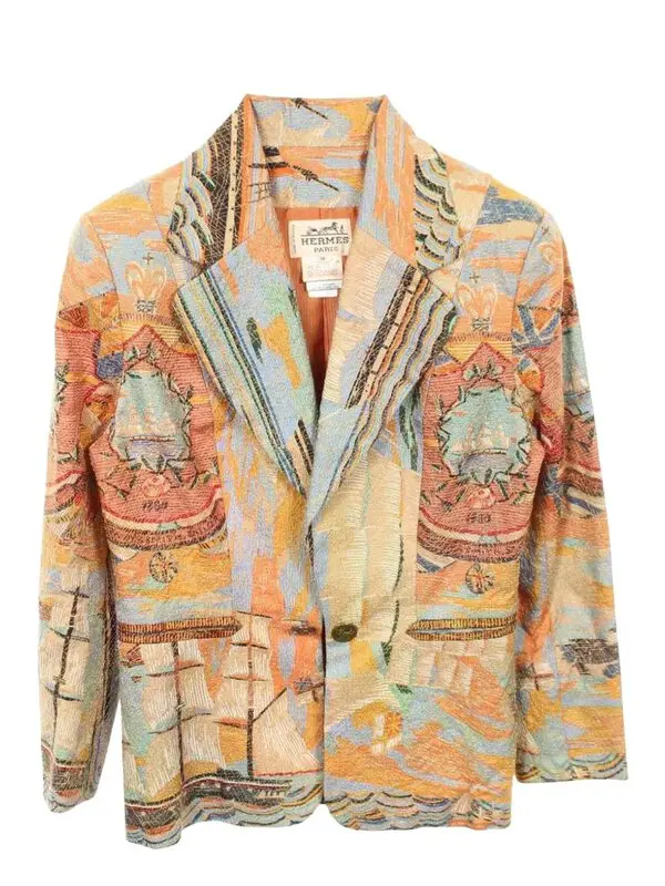 Hermès All-over Pattern Silk Jacket - Neutrals
