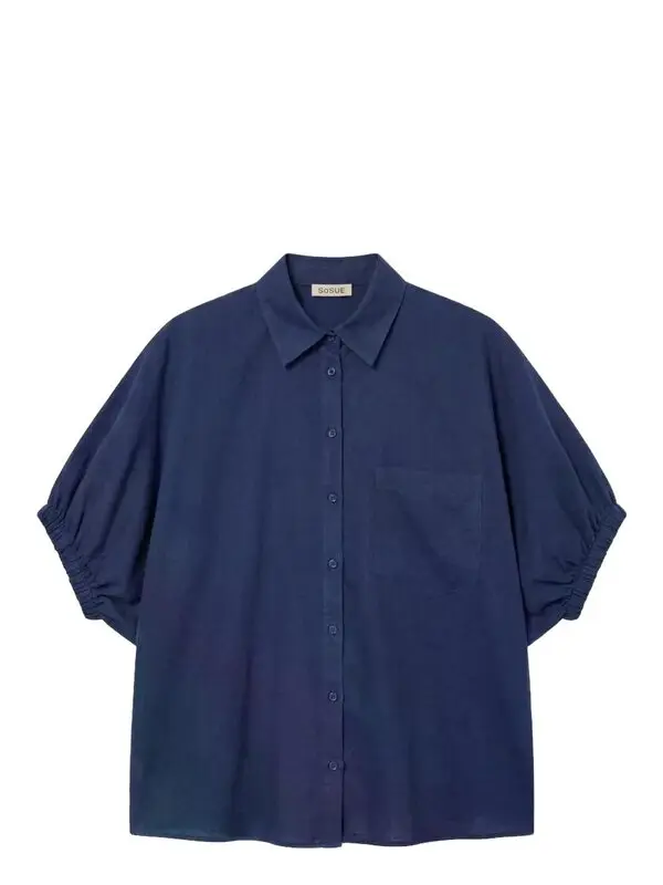 SOSUE Puffed Sleeve Shirt - Blue