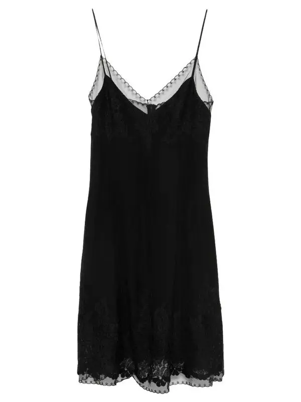 Ermanno Scervino Lace-trimmed Pleated Midi Dress - Black