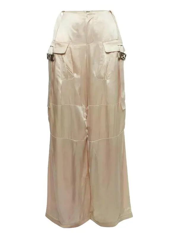 Fendi Satin Cargo Pants With Buckle Detail - Pink