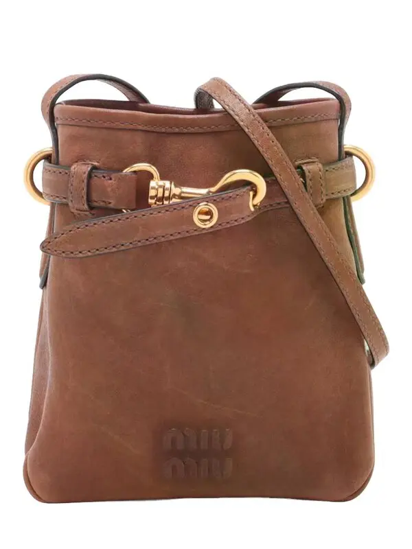 Miu Miu Nappa Leather Bucket Bag - Brown