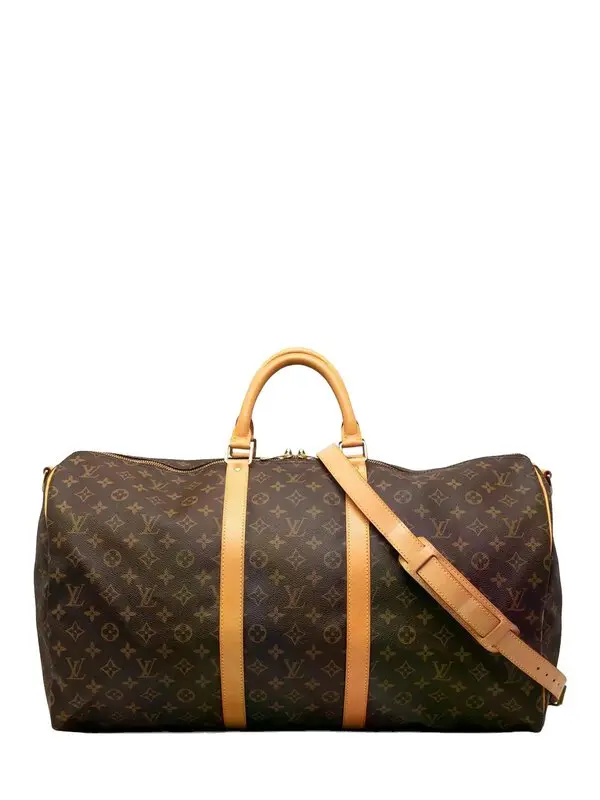 LOUIS VUITTON Keepall Bandouliere 55 Travel Bag - Brown