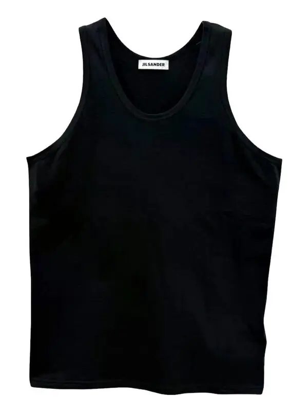 JIL SANDER Sleeveless Ribbed Vest - Black