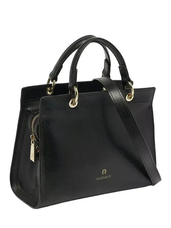 AIGNER Carol Leather Tote Bag - Black