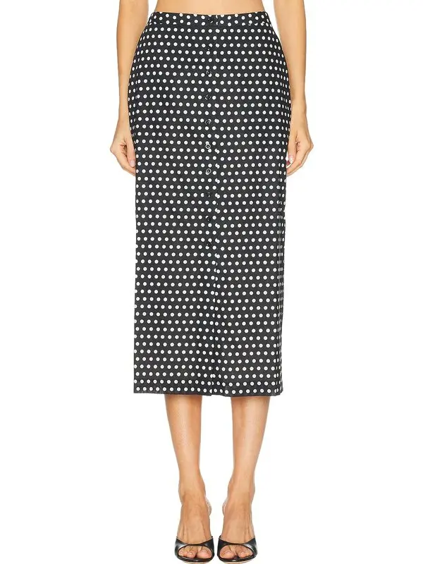 FRAME Polka Dot Skirt - Black Multi