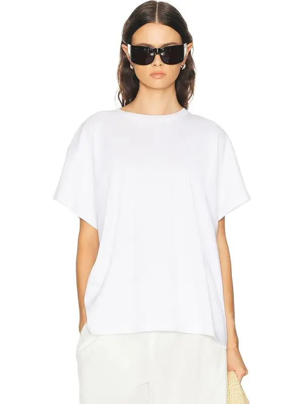 Khaite Winsley Cotton T-shirt With Silk Trim - Chalk