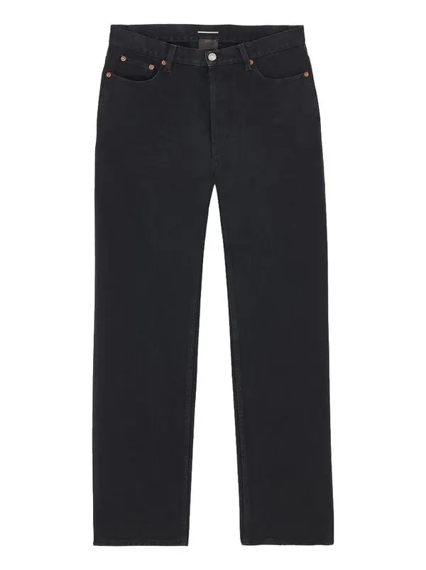 Saint Laurent High Rise Tapered Jeans - Black