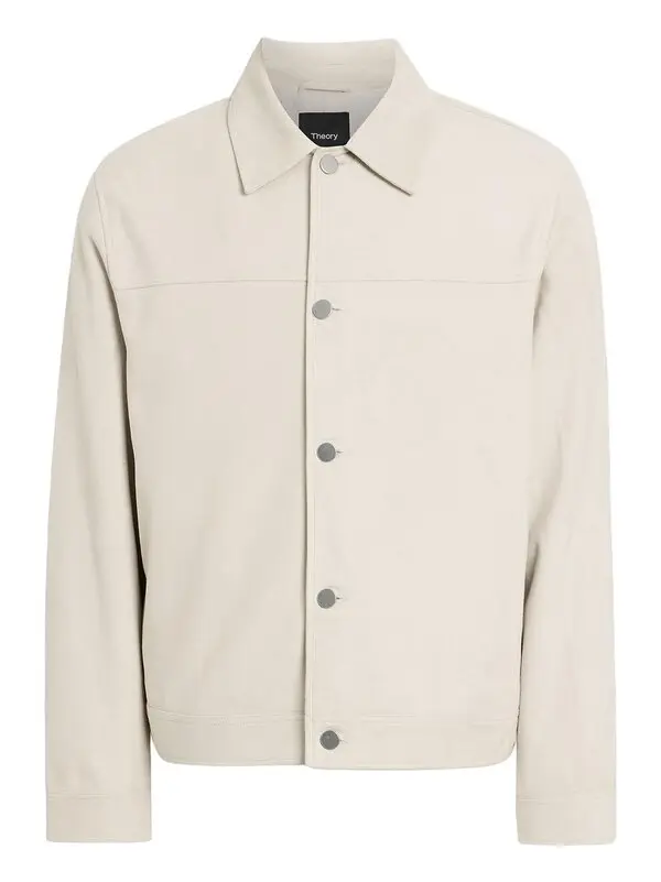 Theory Suede Buttoned Jacket - Ecru