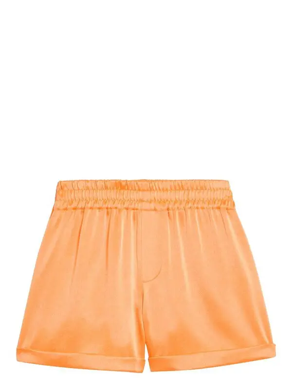 Alice + Olivia Richie Satin Crepe Shorts - Orange