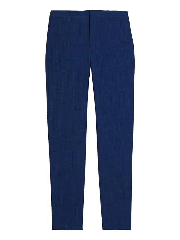 Theory Slim-fit Checked Wool Suit Pants - Navy