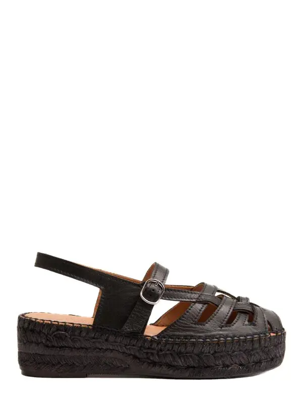 NAGUISA Thalis Patent Leather Crab-style Sandals With Buckle - Black