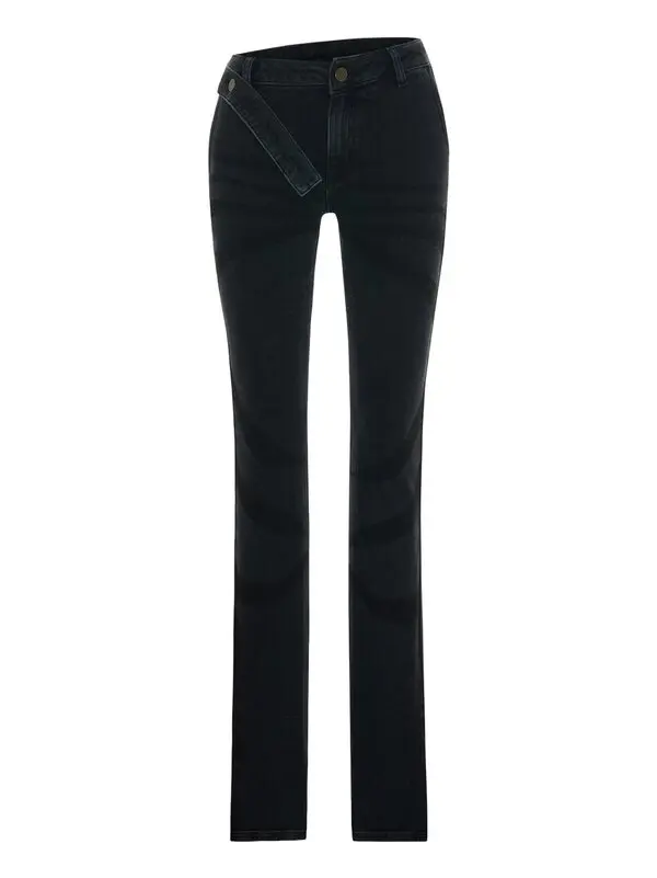 MAISON SEL Overdyed Denim Flare Jeans - Blue
