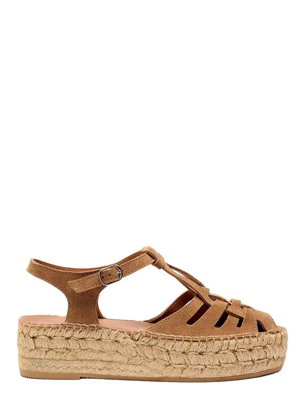 NAGUISA Bemol" Caramel Espadrille Sandals - Brown